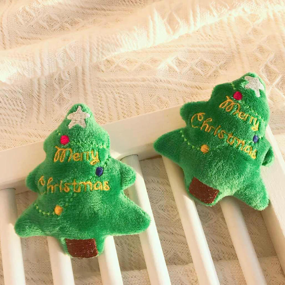 Mini Christmas Tree Squeaky Interactive Chew Plush Dog Toy - FUNNYFUZZY